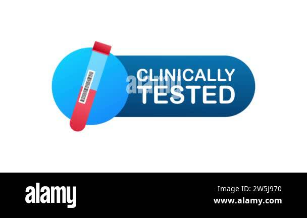Clinically tested sign. Lab tested sign. Check mark and laboratory ...