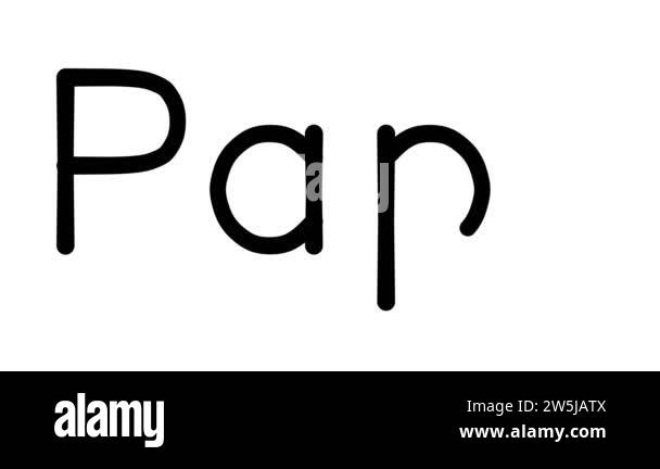 Papa Handwritten Text Animation in Various Sans-Serif Fonts and Weights ...
