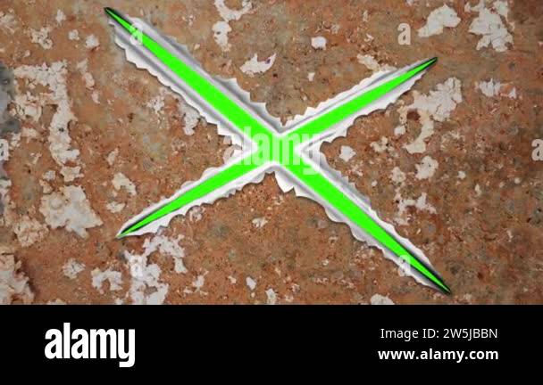 The slit is a check mark that appears on a metal background Stock Video ...