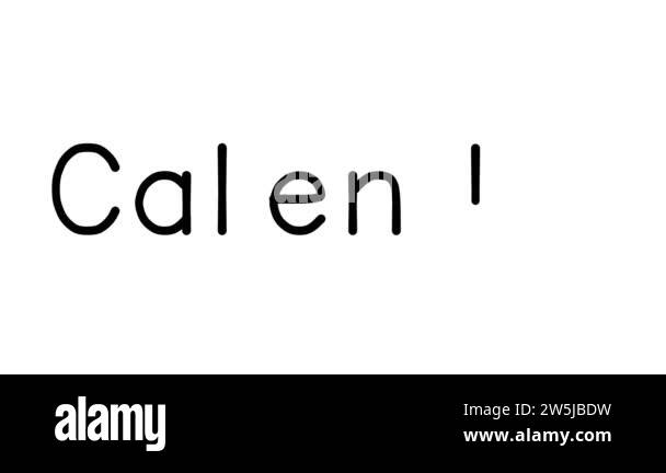 Calendar Handwritten Text Animation in Various Sans-Serif Fonts and ...