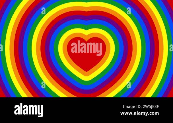 The rainbow heart, used as a symbol of the pride movement of lesbians ...