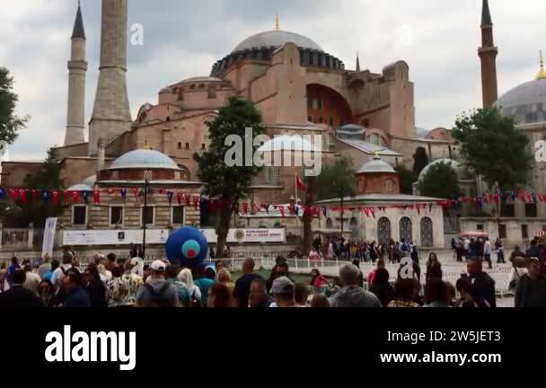 ISTANBUL - 8 MAY, 2018: Hagia Sophia Grand Mosque filmed in spring ...