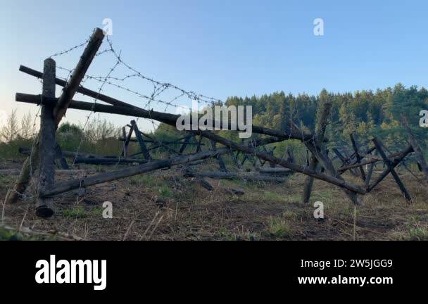 Old trenches and barriers, battlefield of great patriotic war, world ...