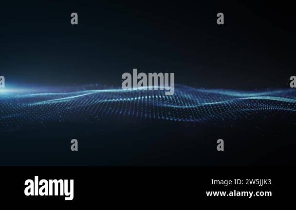 Abstract Glowing Mesh Waving Fx With Lens Background Loop/ 4k animation of an abstract fractal ...
