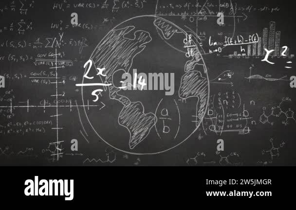 Digital Animation Of Mathematical Symbols And Formulas Floating Against