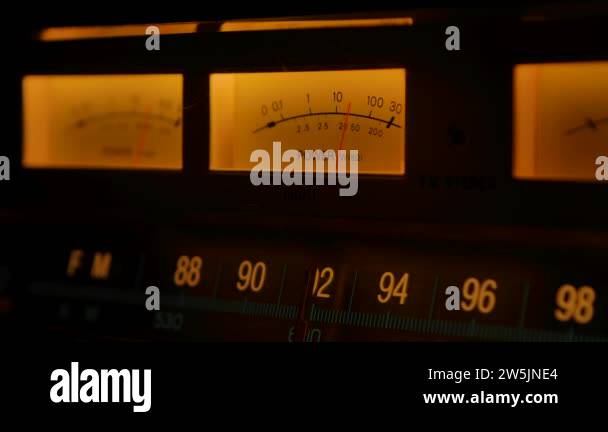 Dashboard vintage radio receiver and amplifier with fm scale backlit ...