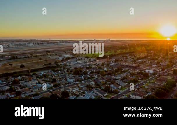 Los Angeles Aerial v248 Hyperlapse of LAX runways and surrounding area ...