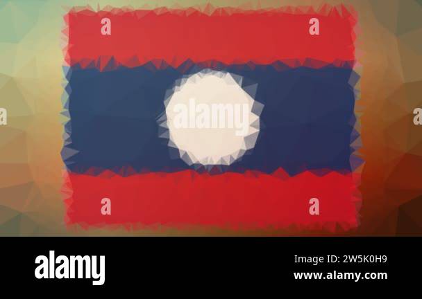 Lao People's Democratic Republic Flag ISO:LA appearing modern ...