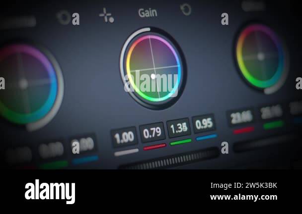 Color grading control edit on monitor. Showing adjust color. Video ...