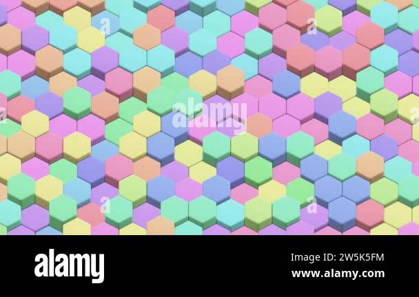 Hexagons 3D background, animated multicolor hexagon blocks, shapes ...
