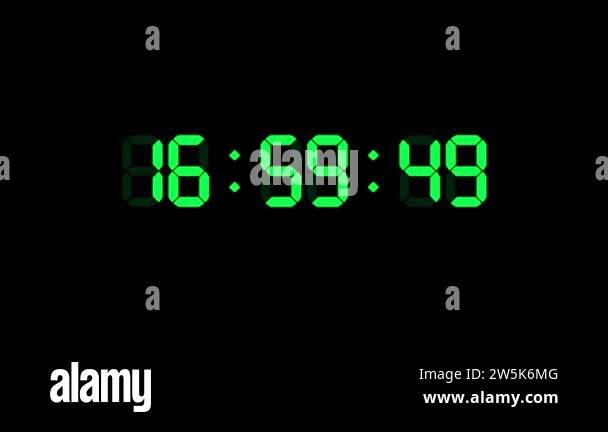 17 hour o'clock digital clock. Seconds count to seventeen. Numerical ...