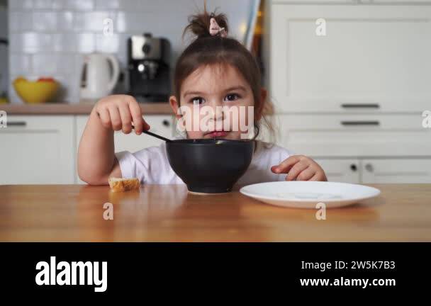 Kid Learning Table Manner Stock Videos Footage Hd And 4k Video