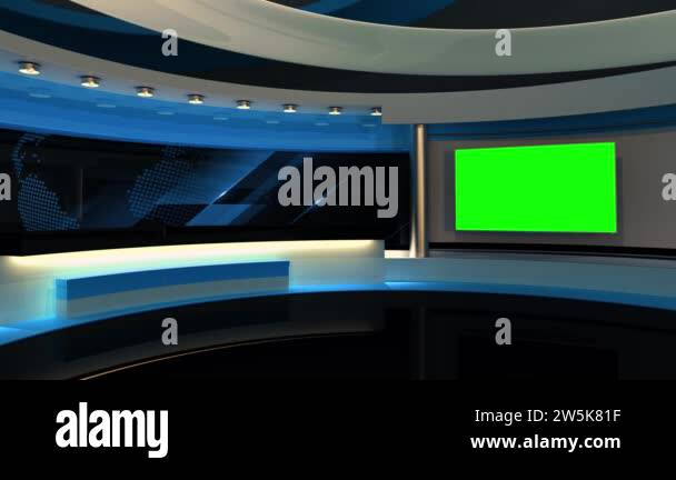 Tv studio. News room. Studio Background. Blue. Newsroom bakground ...