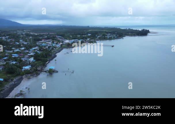 The Sematan Beach and Coastline of the most southern part of Sarawak ...