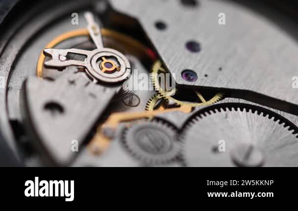 Internal working mechanism of the wristwatch with a rapidly rotating ...