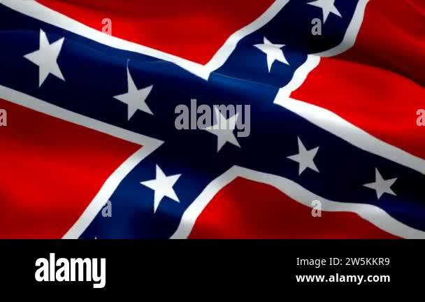 Rebel flag. Civil war flag waving in wind video footage Full HD ...