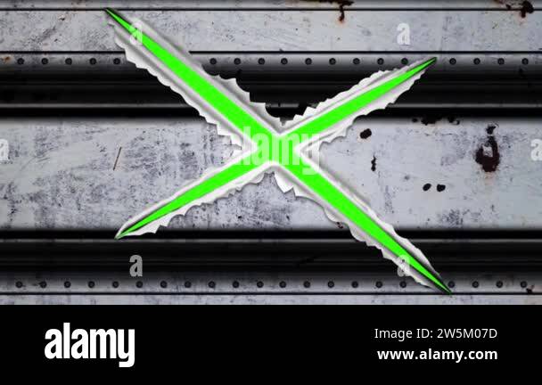 The slit is a check mark that appears on a metal background Stock Video ...