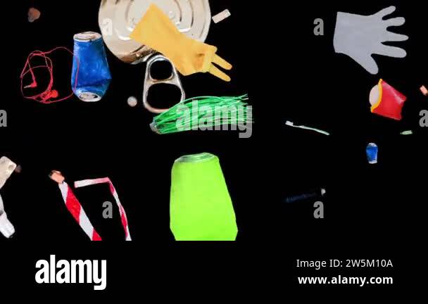 Domestic waste environmental pollution concept. Separate collection and ...