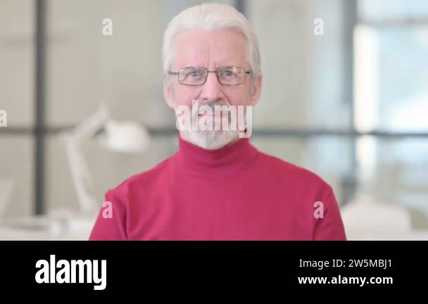 Creative Old Man showing Thumbs Up Sign Stock Video Footage - Alamy