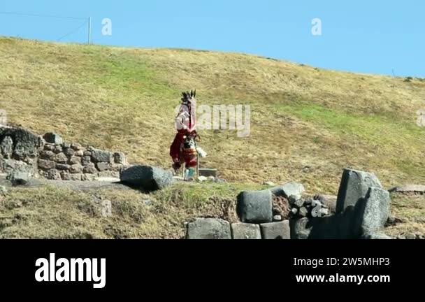 Inca Warrior In Traditional Costume Inti Raymi Peru Stock Video Footage ...