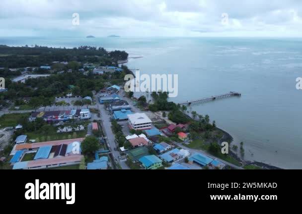 The Sematan Beach and Coastline of the most southern part of Sarawak ...