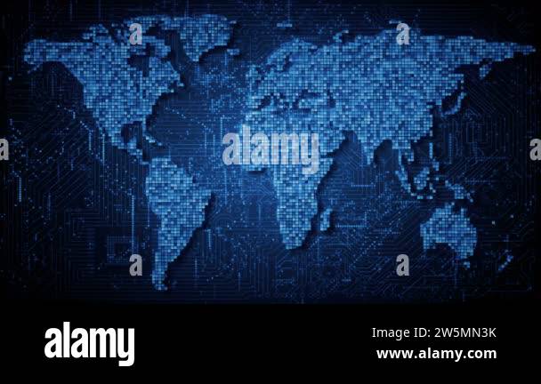 World map flickering looping animation.Waving and flickering.Connecting world Stock Video ...