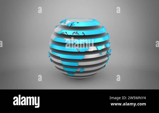 Rotating of Earth. Gray background, 3 in 1, loop, alpha matte, 3d ...