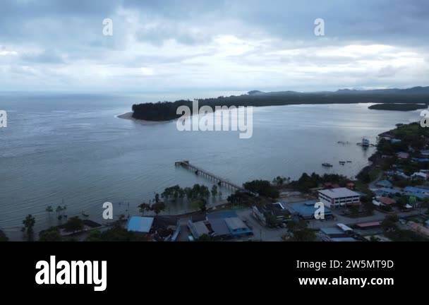 The Sematan Beach and Coastline of the most southern part of Sarawak ...