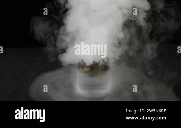 Potassium Permanganate Hydrogen Peroxide Decomposition Reaction. Smoke ...