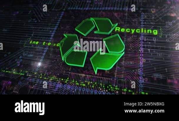 Recycling symbol, environment, ecology, reduce e-waste, green ...
