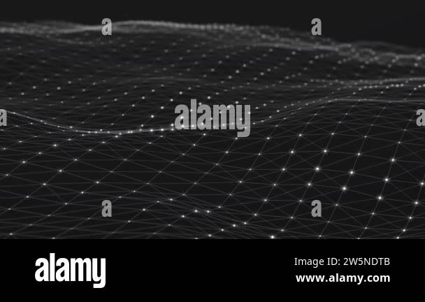 Digital background. Abstract wave with connected dots and lines ...