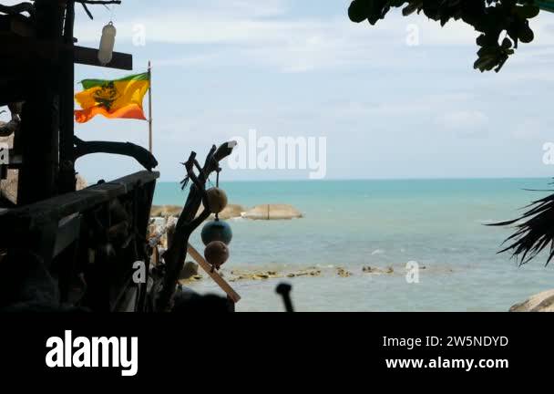 Relaxing jamaican cannabis rasta marijuana reggae bar on the tropical ...