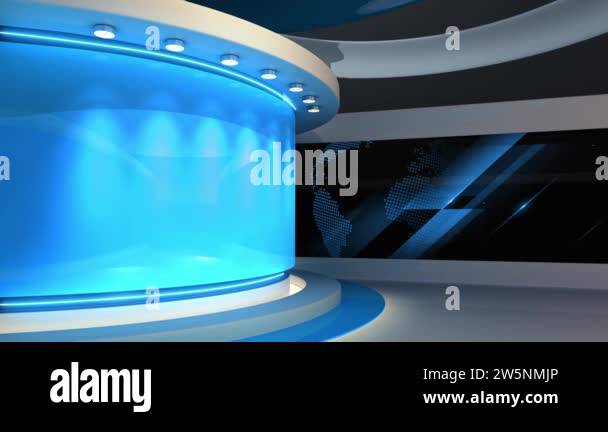 Tv studio. News room. Studio Background. Blue. Newsroom bakground ...