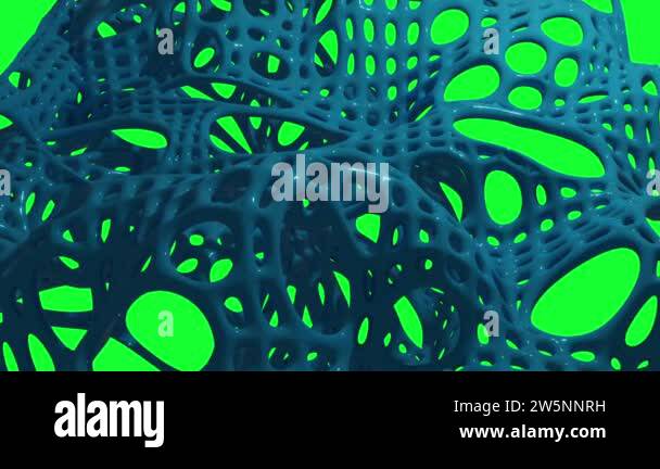 Abstract Wire Organic Shape Using As Modern Science Fiction Background 3d Animation On Green
