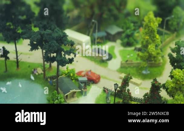 Eco village concept. Layout of suburban life on their own land. Family ...