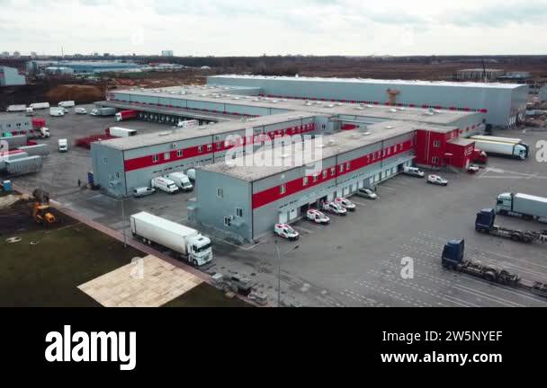 aerial view of mail delivery terminal, Aerial view of Cargo terminal of ...