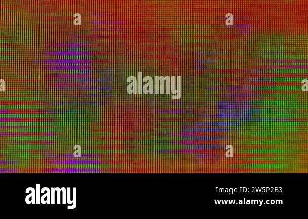 Abstract multi color realistic screen glitch flickering, damage old ...