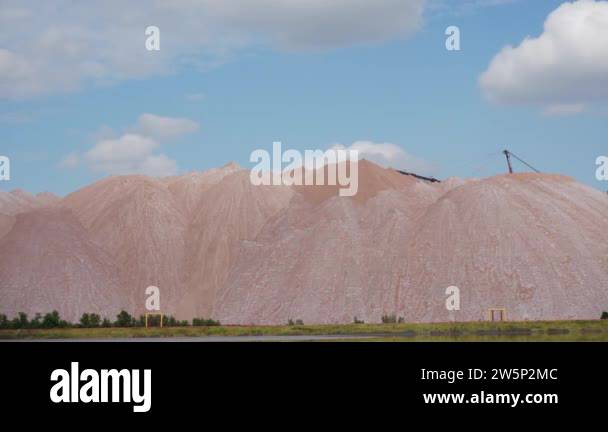 Telestacker and potash waste heaps, extraction of salt and potash ...