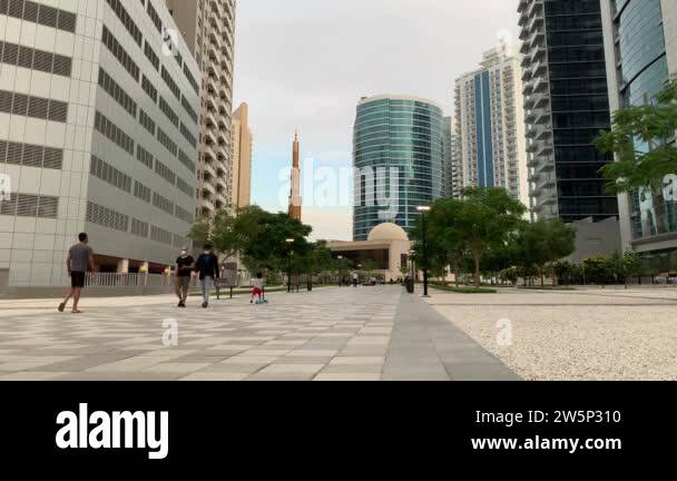 Dubai - UAE - November 27, 2020: View of Barsha Heights district squire ...