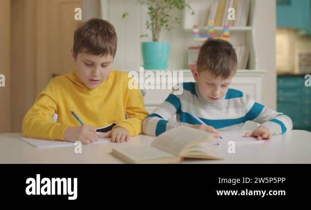 Boy writing homework boys Stock Videos & Footage - HD and 4K Video ...