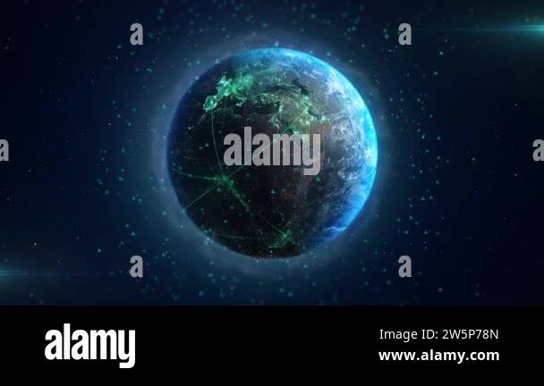 Digitalization Global Technology 3d Earth Digital Connected Network ...