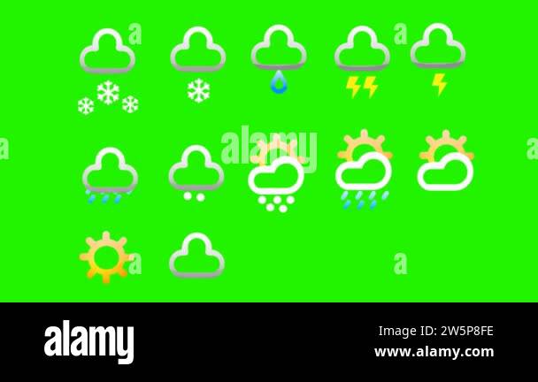 Weather Logos - Green Screen Stock Video Footage - Alamy