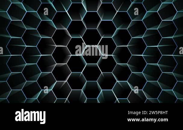 digital hexagon dimension moving wire protection light burst and center ...