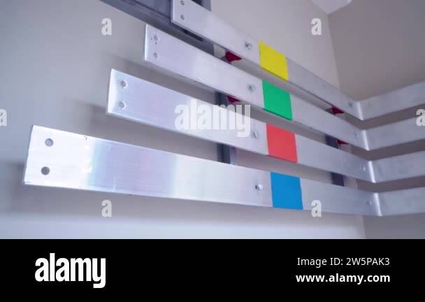 Aluminum bus bars, bolting the live parts of the transformer Stock ...