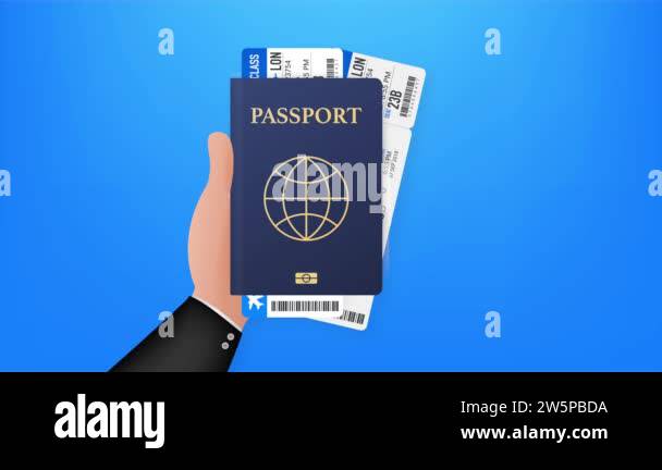 Blank Passport Template And Airline Tickets International Passport