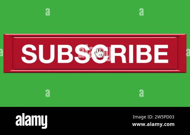 Subscribe button. Animation of a mouse cursor hitting subscribing ...