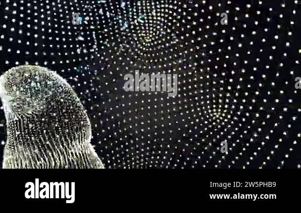 3d palm of small rotating particles. Demonstration of the palm in 3D ...