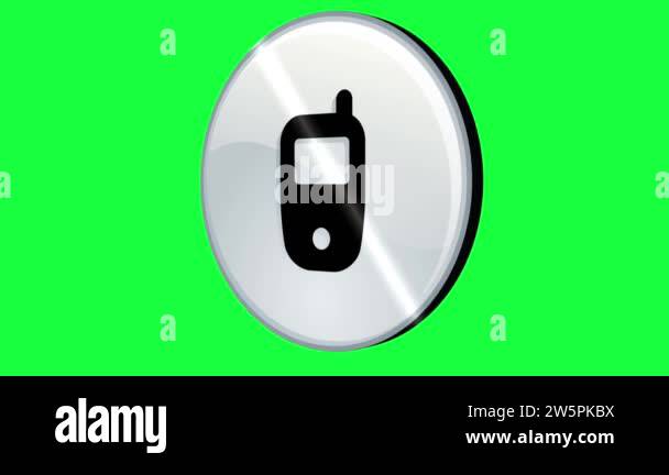3d Rotating cell phone or mobile logo animation in Green Screen ...