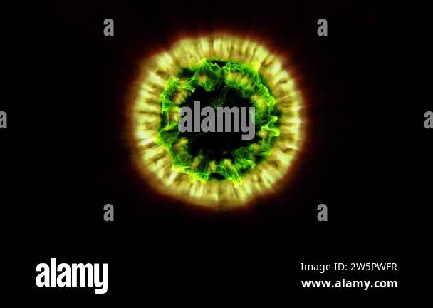 4K animation- Shock wave explosion from the centre look like flame and ...