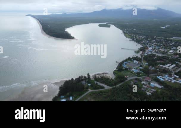 The Sematan Beach and Coastline of the most southern part of Sarawak ...